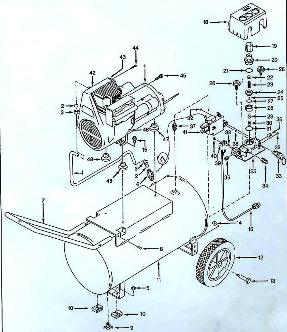 Campbell Hausfeld models WL600602 WL600702 WL600802 WL601102 Portable Air Compressors Repair Parts Master Tool Repair